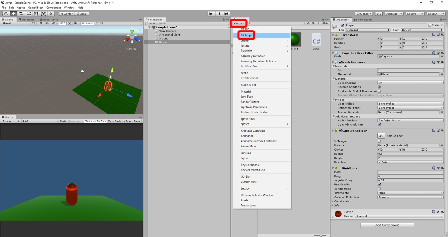 Unityでのジャンプ【Rigidbody,CharacterControllerどちらも対応】 | ゲタバコ倶楽部 (げたばこくらぶ)